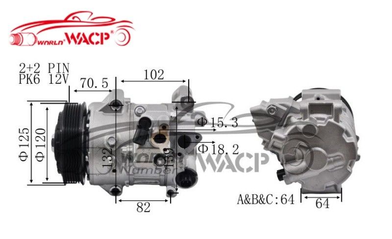 DCP50101 Auto AC Compressor TSE17C For Toyota Camry For RAV4 2010-2013 WXTT071