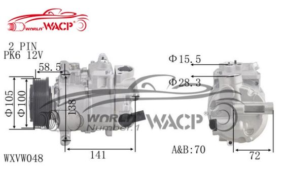 DCP32065 Compressor Car Air Conditioner For VW T5 Amarok Multivan WXVW048